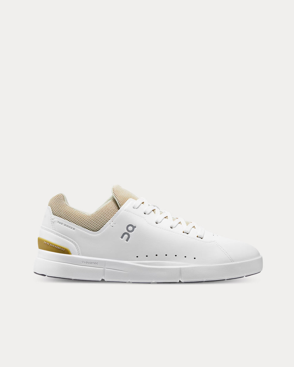 On Running The Rodger Advantage White / Bronze Low Top Sneakers - Sneak ...