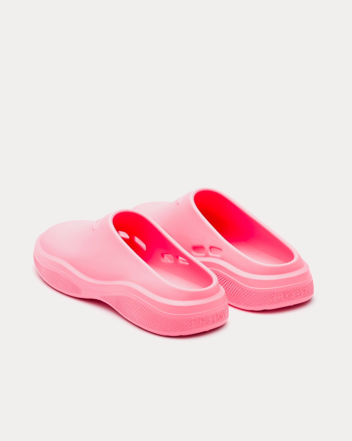 Prada Women's Foam Rubber Begonia Pink Mules