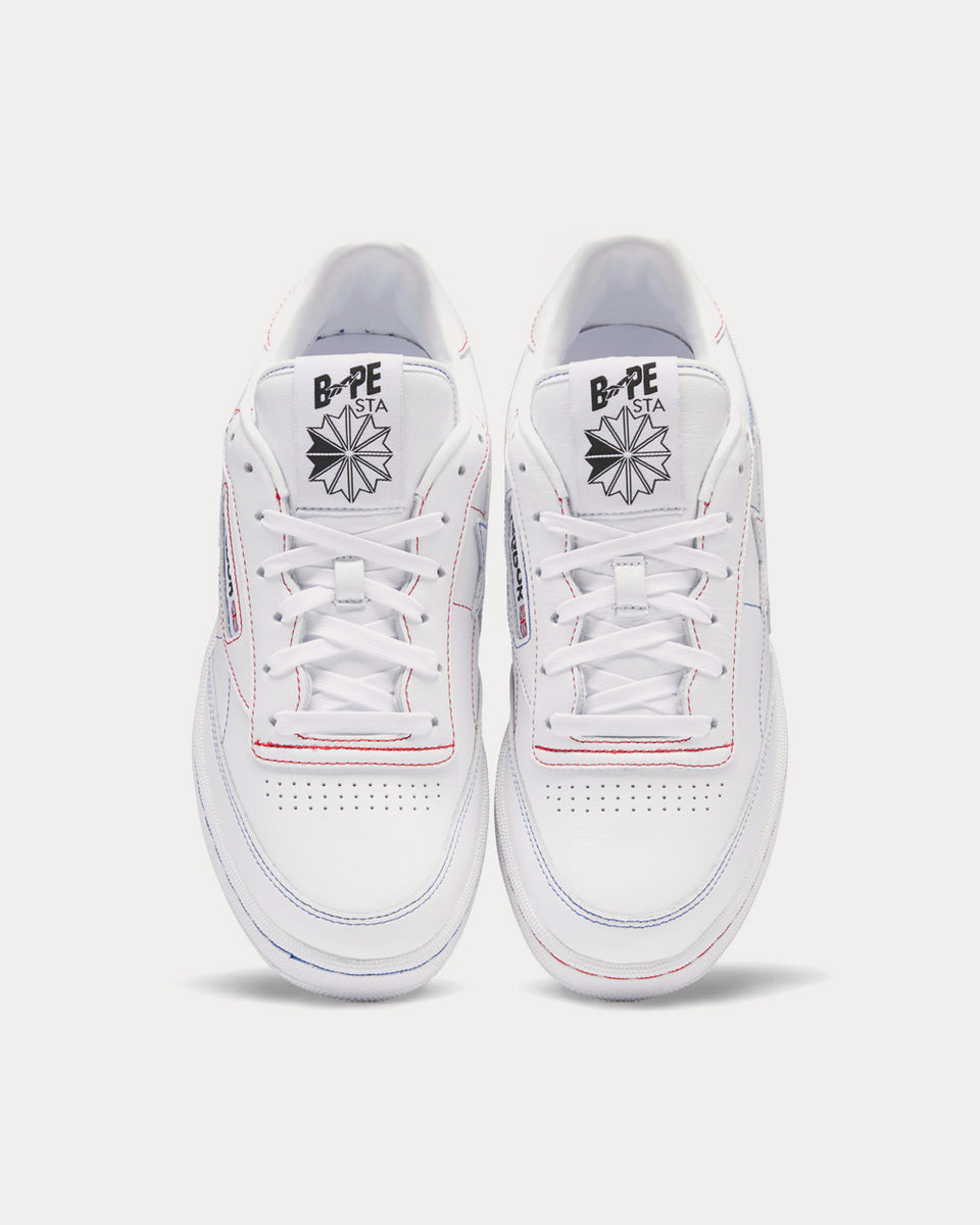 Reebok x BAPE Club C 85 White / Black Low Top Sneakers - Sneak in Peace
