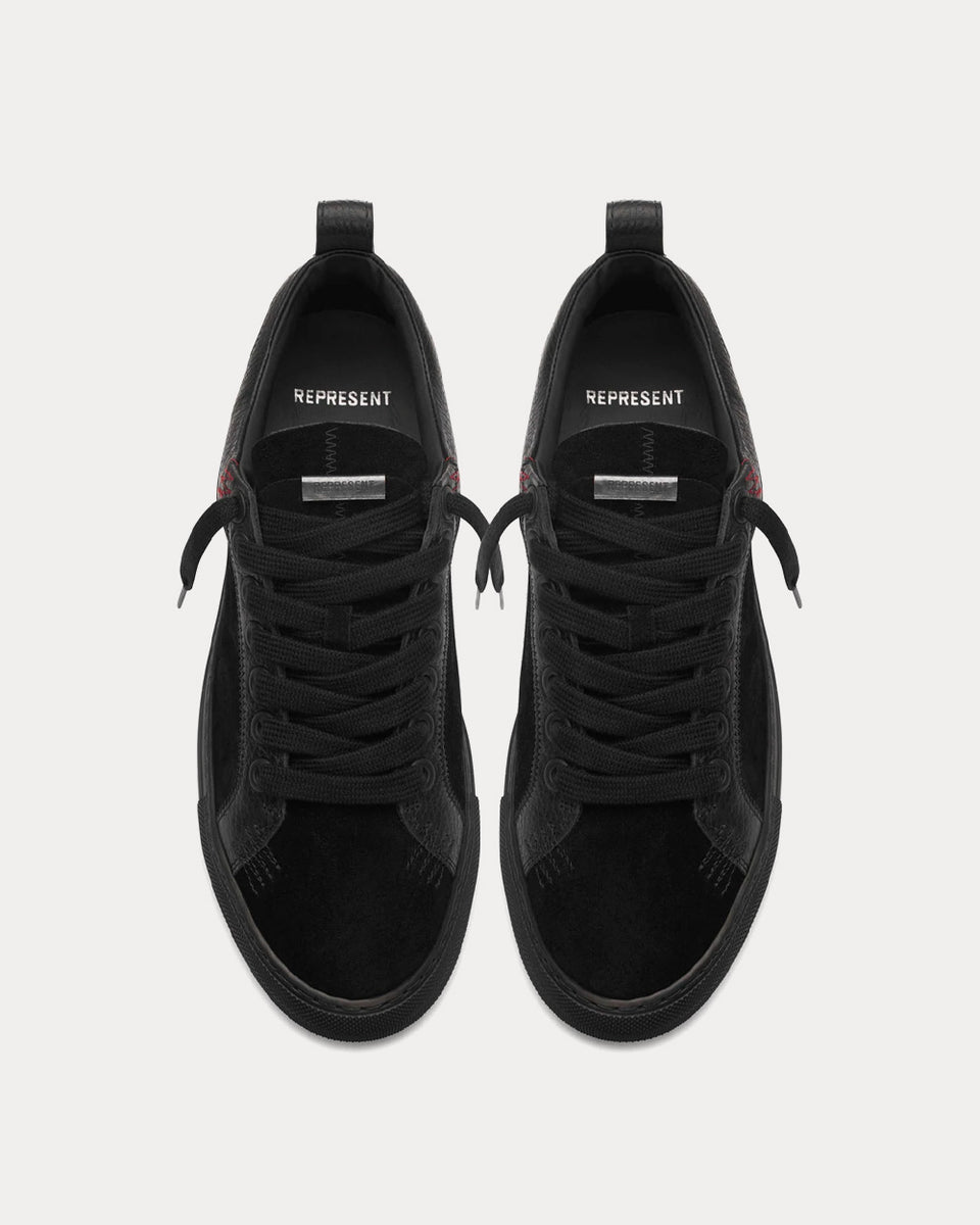 Represent Alpha Low Triple Black Low Top Sneakers - Sneak in Peace