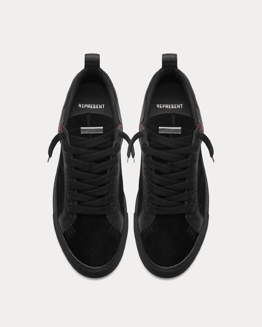 Represent Alpha Low Triple Black Low Top Sneakers - Sneak in Peace