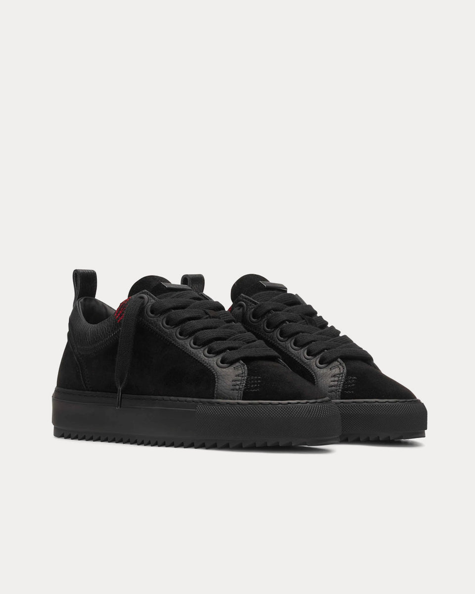 Represent Alpha Low Triple Black Low Top Sneakers - Sneak in Peace