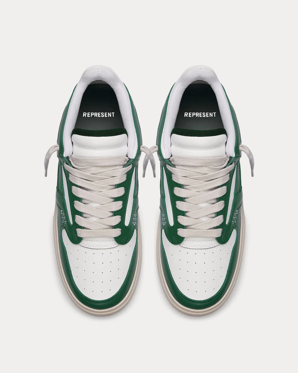Represent Reptor Low Racing Green / Flat White Low Top Sneakers - Sneak ...