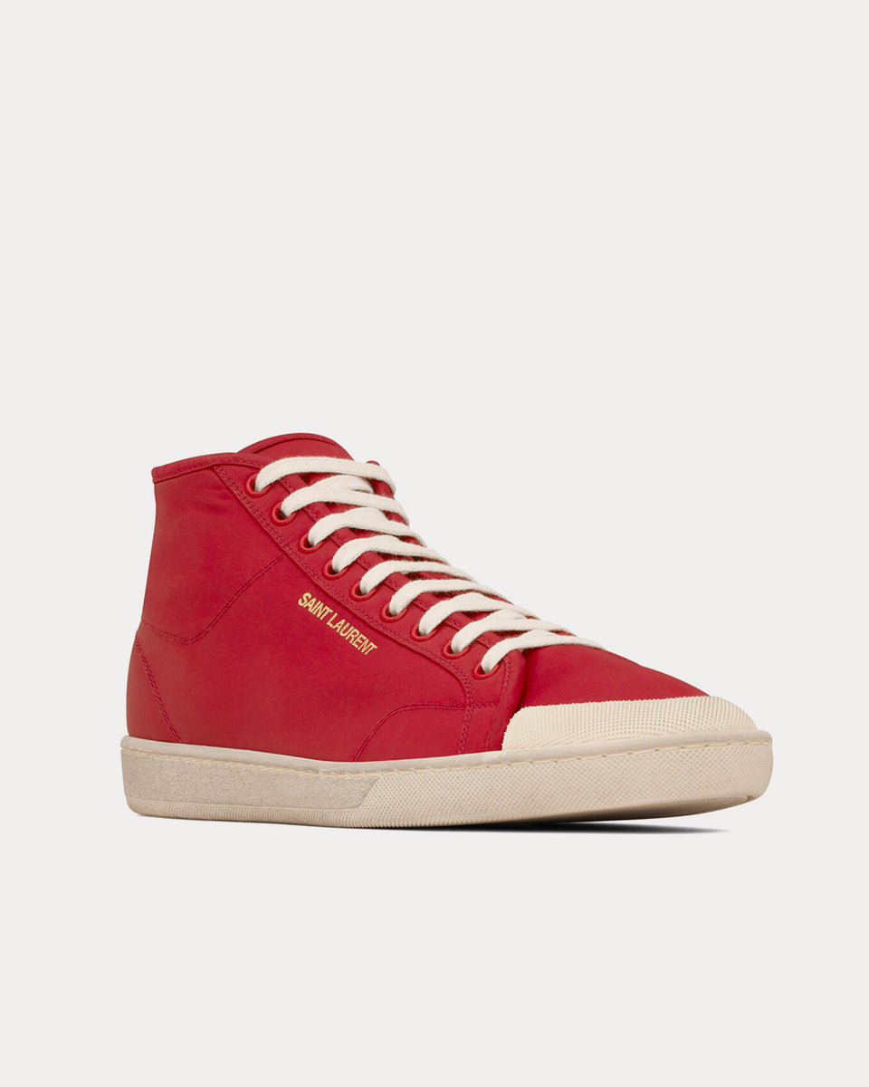 Saint Laurent SL/39 Court Classic Nylon & Leather Red / Coffee White ...