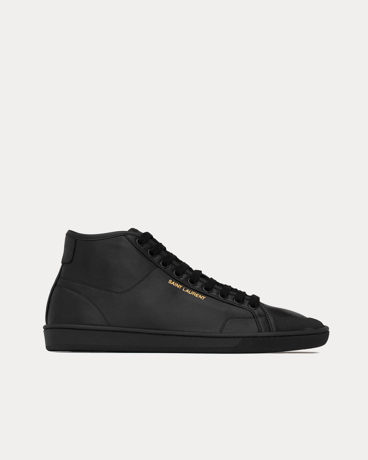 Saint Laurent SL/39 Court Classic Leather Noir Mid Top Sneakers - Sneak ...