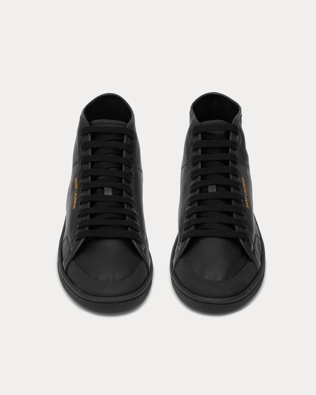 Saint Laurent SL/39 Court Classic Leather Noir Mid Top Sneakers - Sneak ...