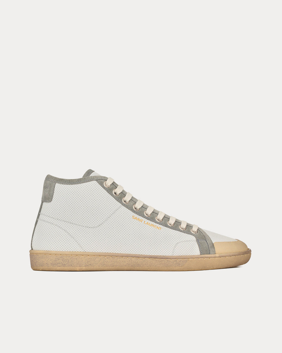 Saint Laurent SL/39 Court Classic Leather & Suede Blanc Optique / Paris ...