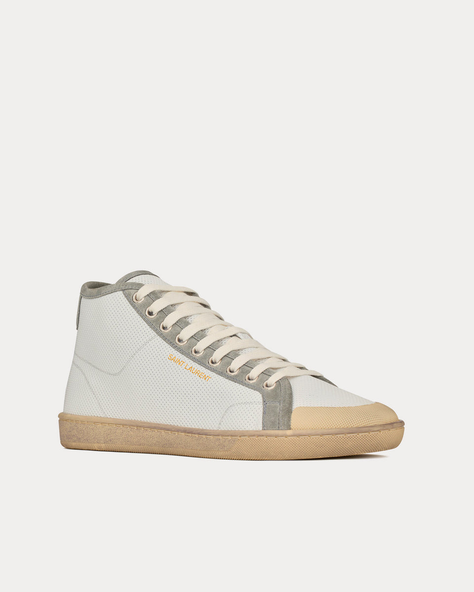 Saint Laurent SL/39 Court Classic Leather & Suede Blanc Optique / Paris ...