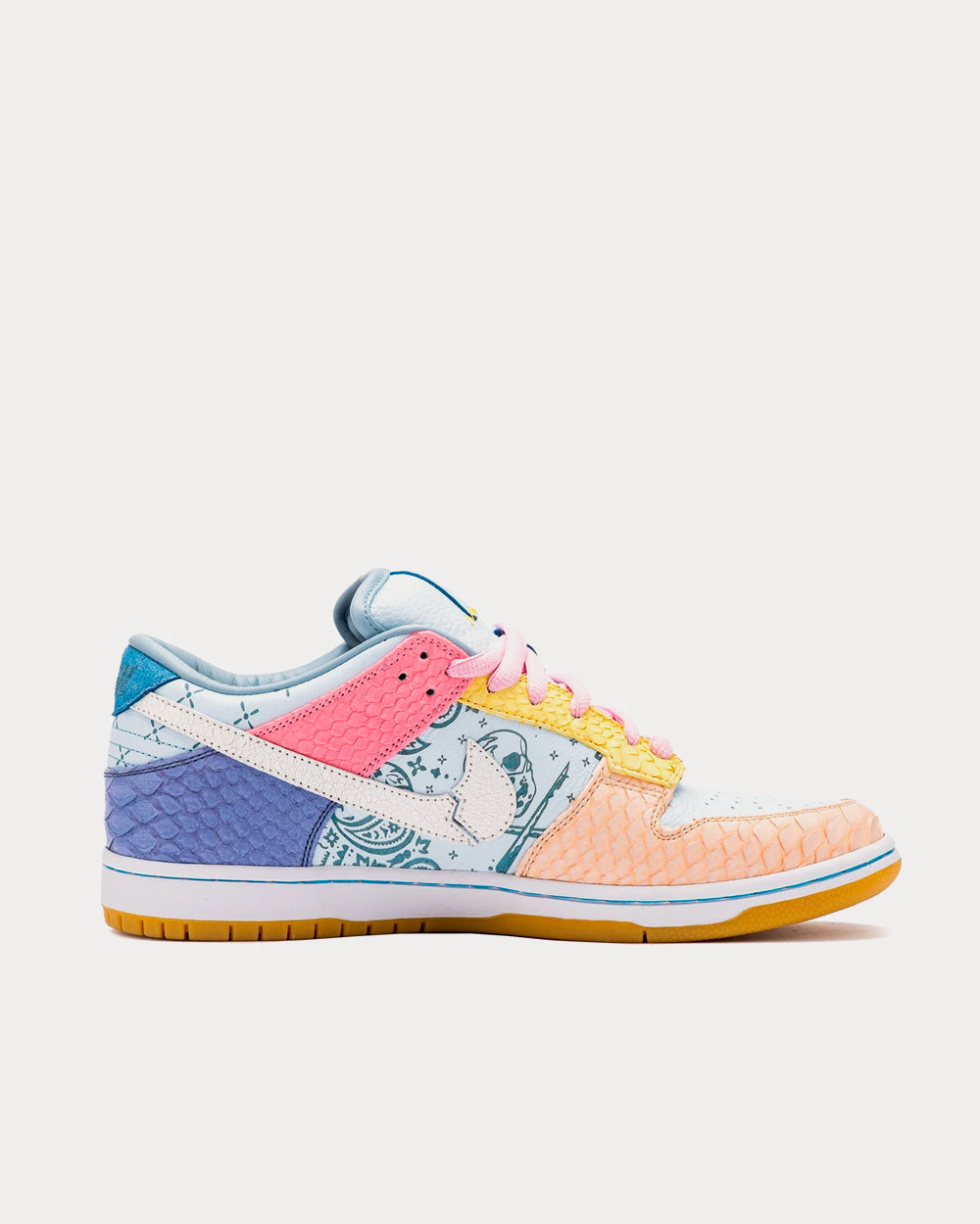 The Shoe Surgeon Unisex Easter Paisley SB Dunk Low Top Sneakers & Trainers