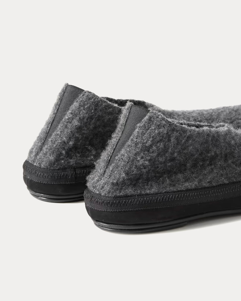 The Row Brushed-Cashmere Grey Slippers - Sneak in Peace