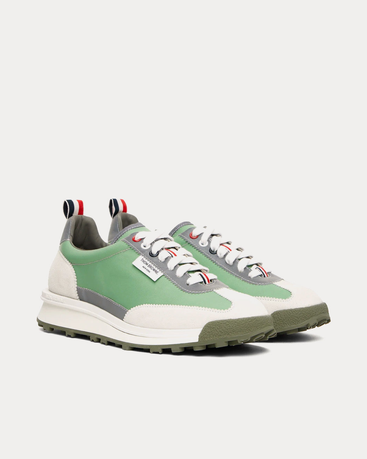 Thom Browne Women's Tech Runner Reflective Nylon Green Low Top Sneakers ...