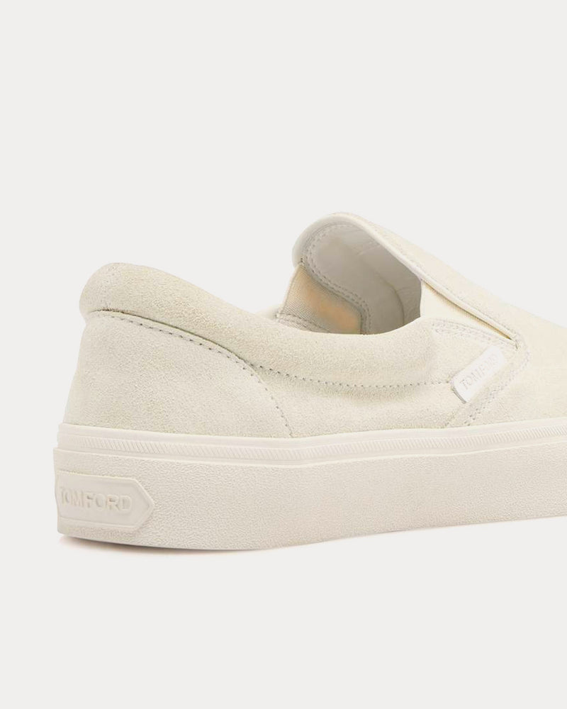 Tom Ford Men's Jude Suede Marble / Ivory Slip On Sneakers & Trainers