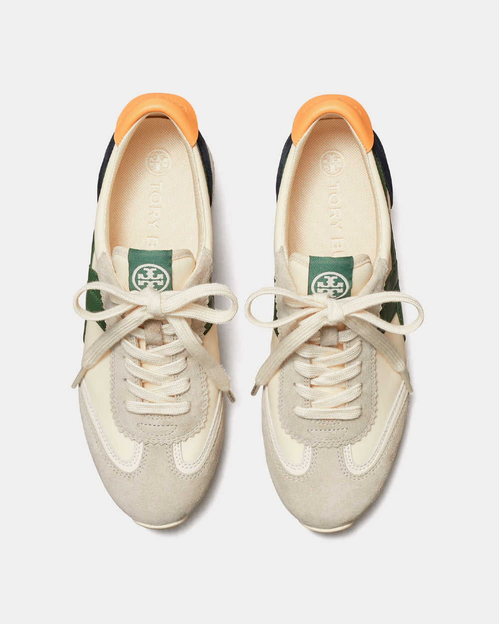 Tory Burch Women's Hank New Ivory / Shady Willow / Jackfruit Low Top ...