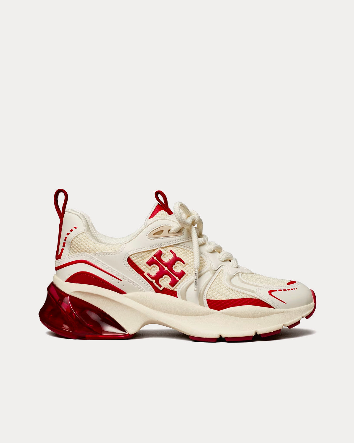 Tory Burch Women's Good Luck Tech New Ivory / Tory Red Low Top Sneakers ...