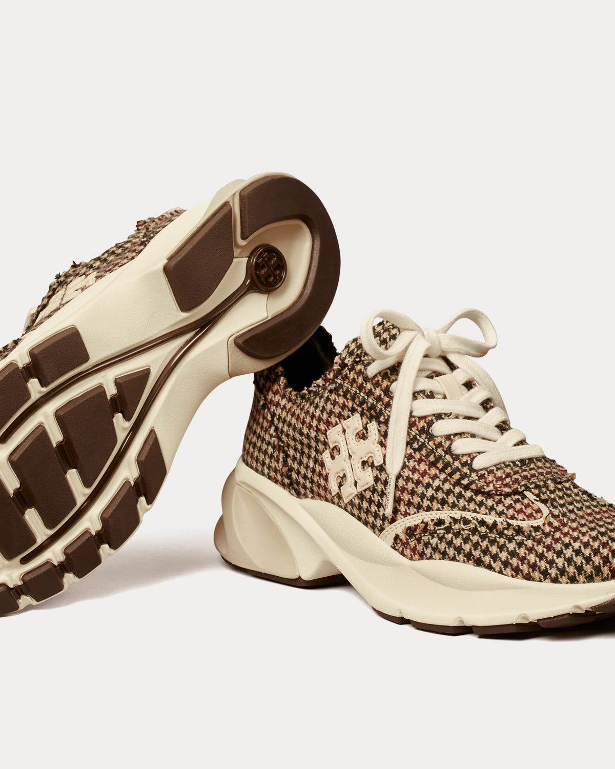 Tory Burch Women's Good Luck Tweed / New Ivory Low Top Sneakers & Trainers