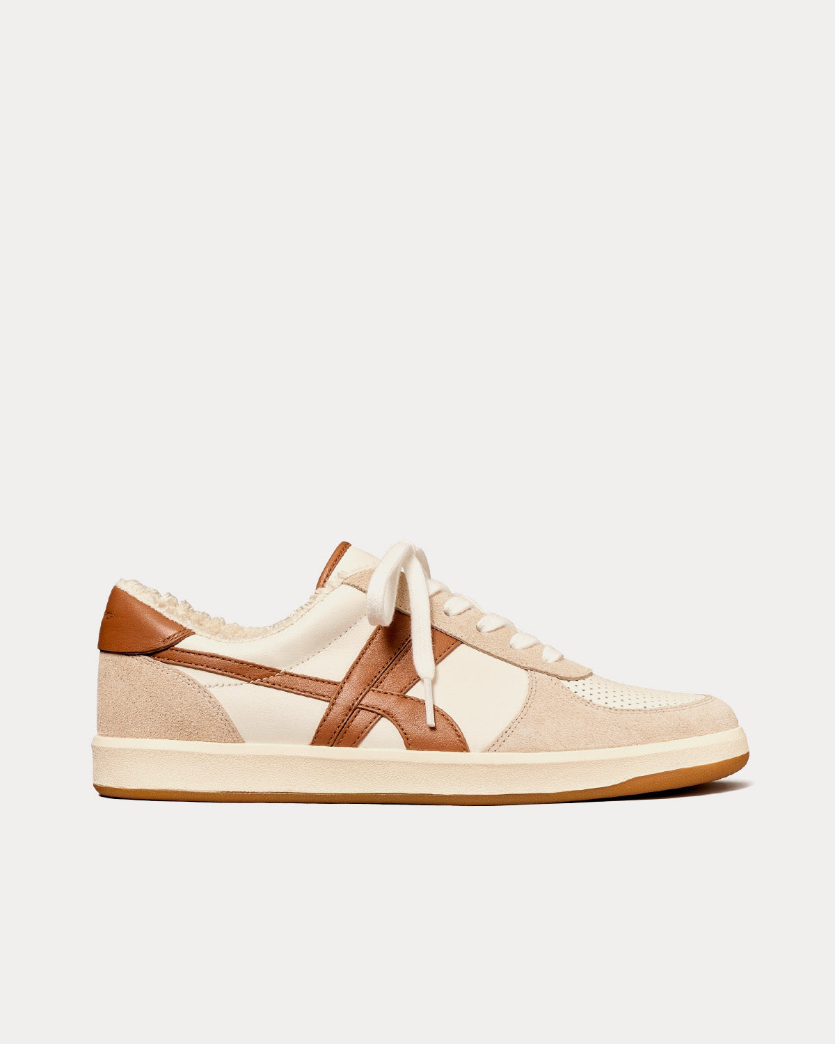 Tory Burch Women's Hank Court Calcare / Tan / New Ivory Low Top ...