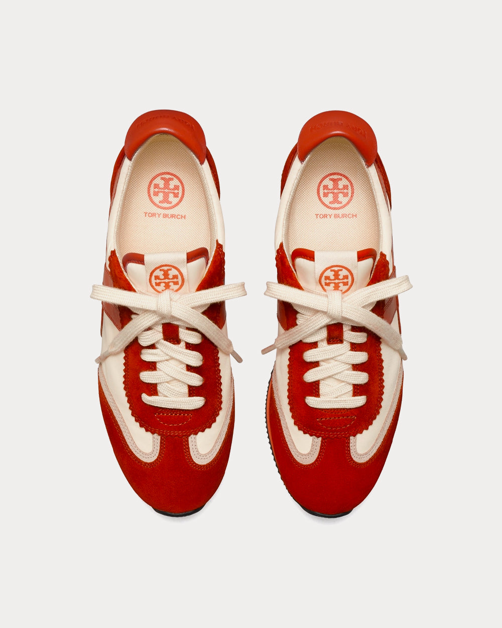 Tory Burch Women's Hank New Ivory / Red Low Top Sneakers & Trainers