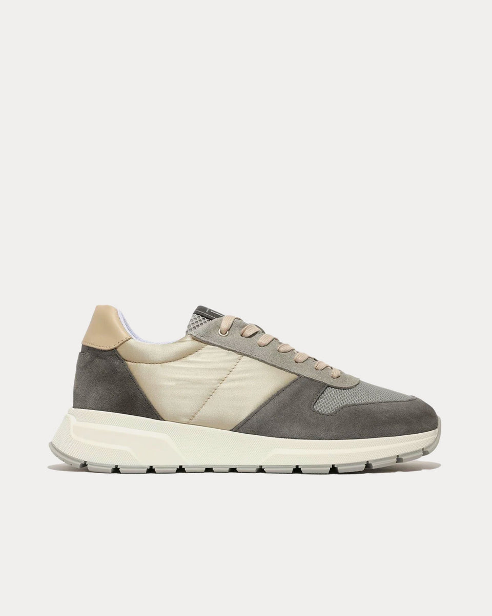 Unlike Humans UHF04 Runner Nylon & Mesh Grey / Beige Low Top Sneakers ...