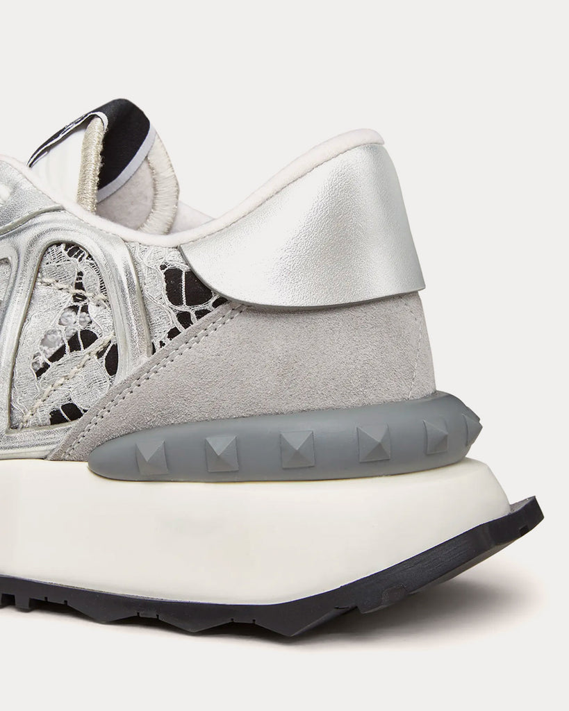 Valentino Lacerunner Silver / Pastel Grey Low Top Sneakers - Sneak in Peace