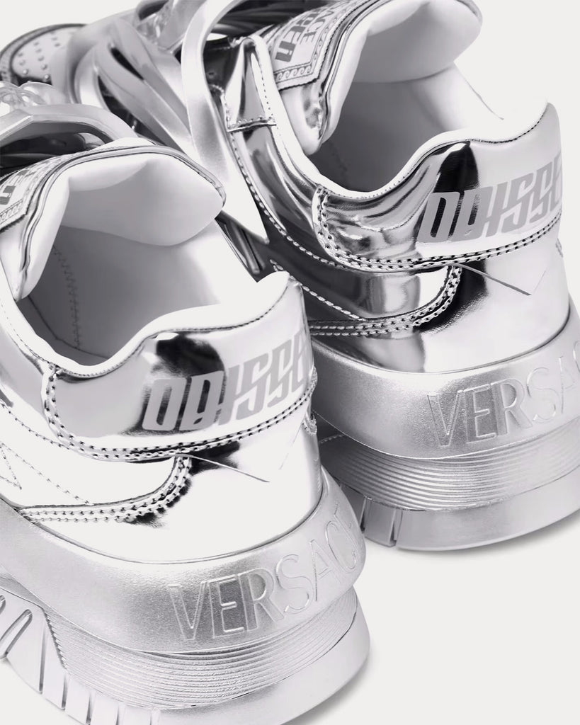Versace Odissea Leather Silver Low Top Sneakers - Sneak in Peace