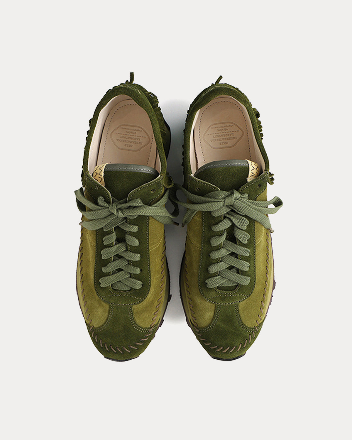 Visvim Men's Walpi Runner Olive Low Top Sneakers & Trainers